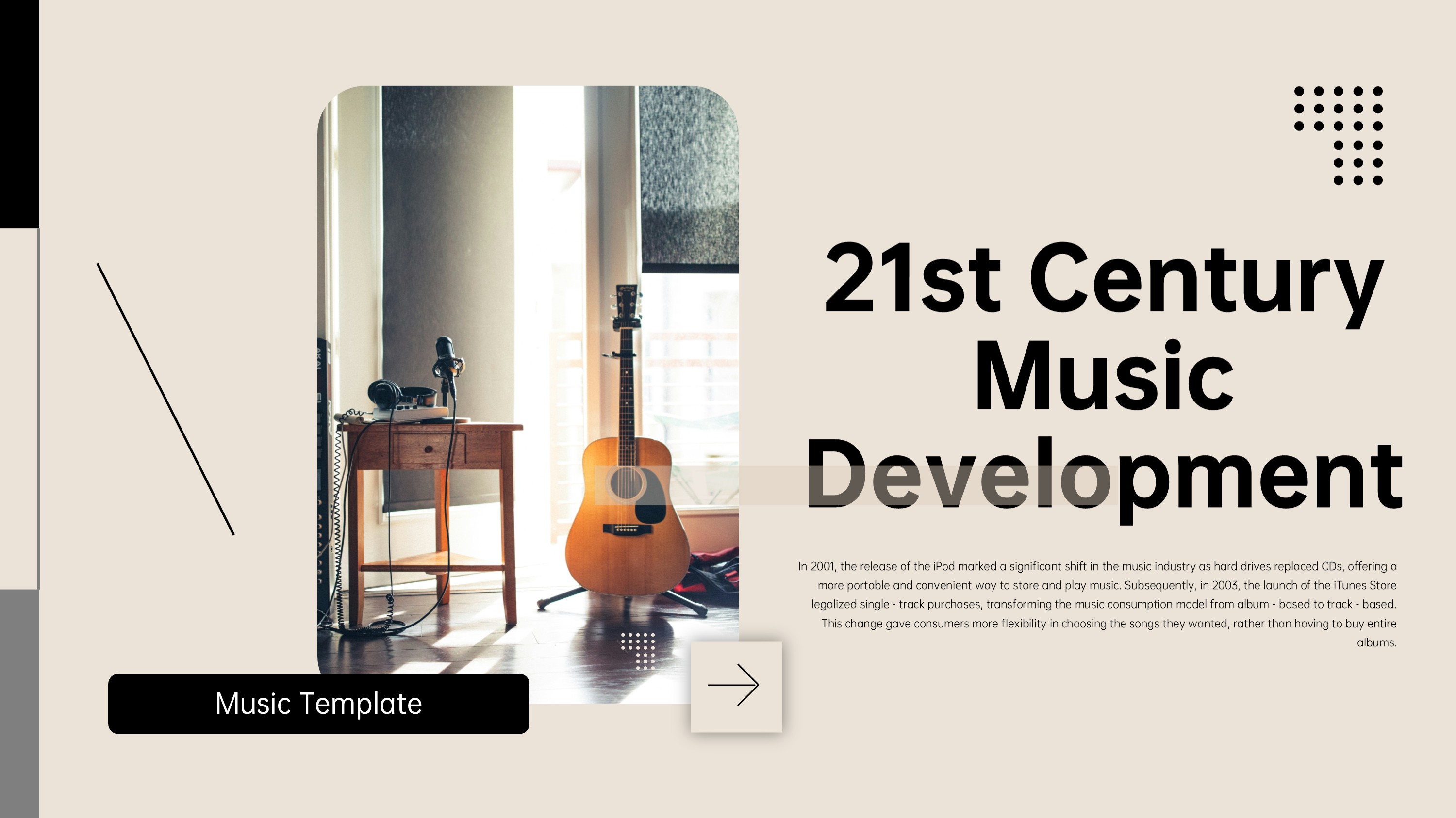 Urban Studio Style Music PPT Template | Free Download - AiPPT