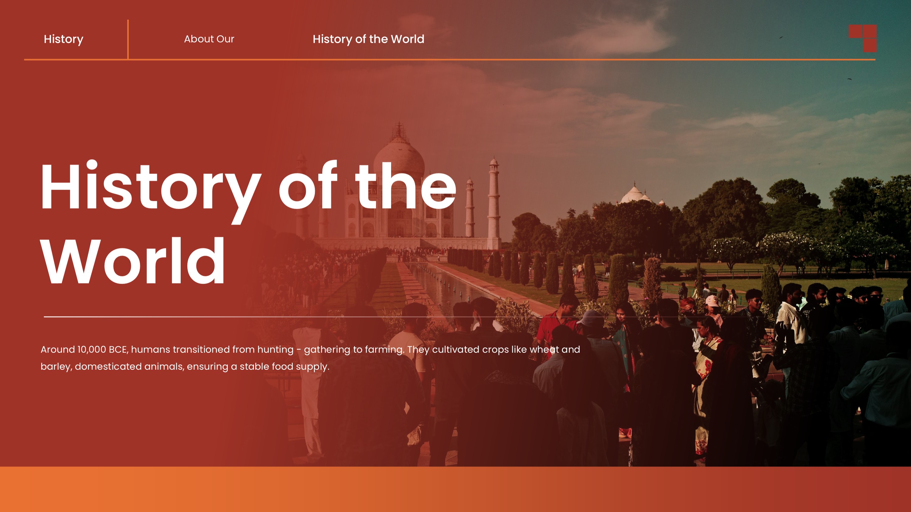 Free Red Elegant History Slide Template for Education - AiPPT