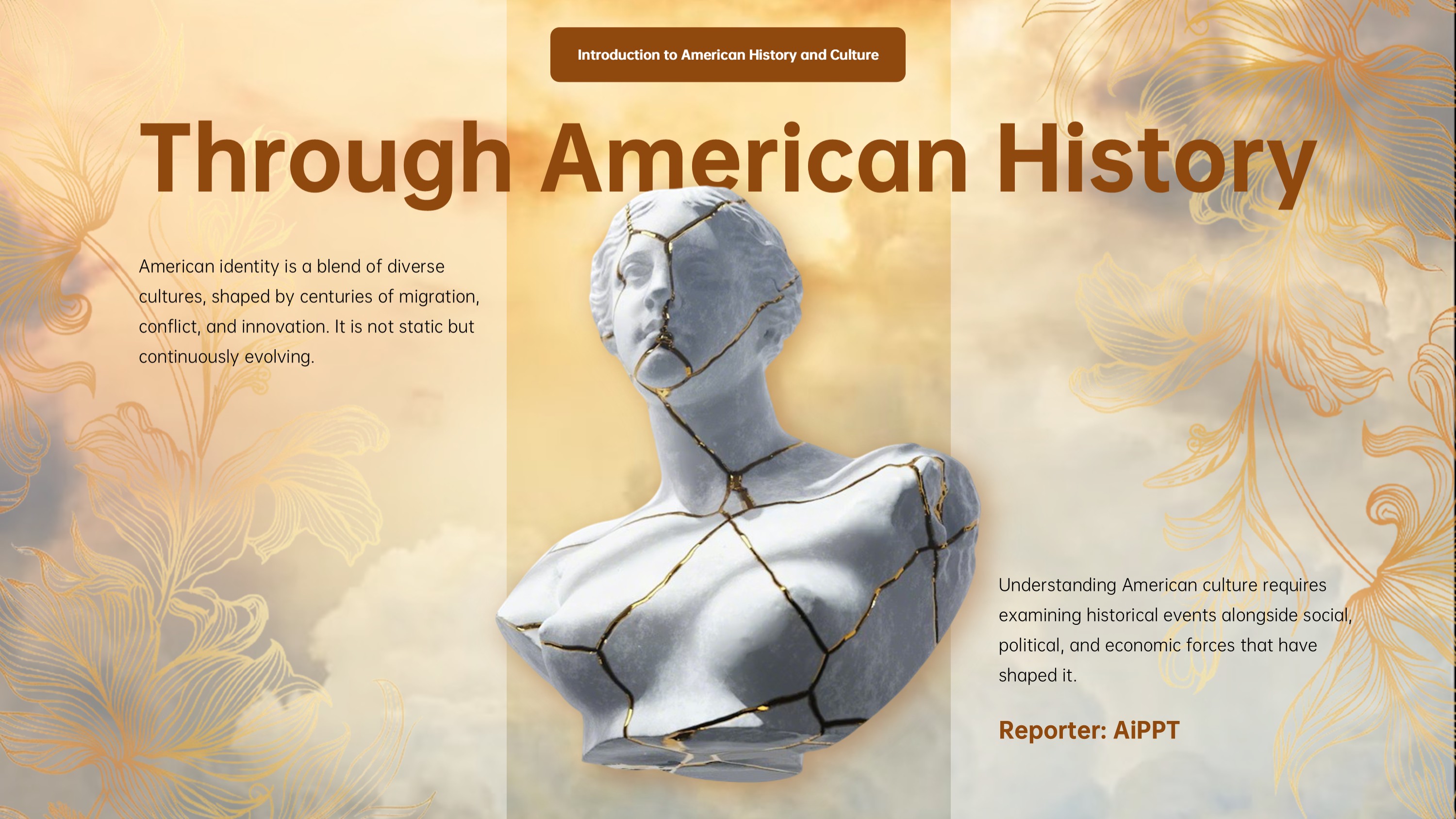 Free Elegant Yellow American History Presentation Template - AiPPT