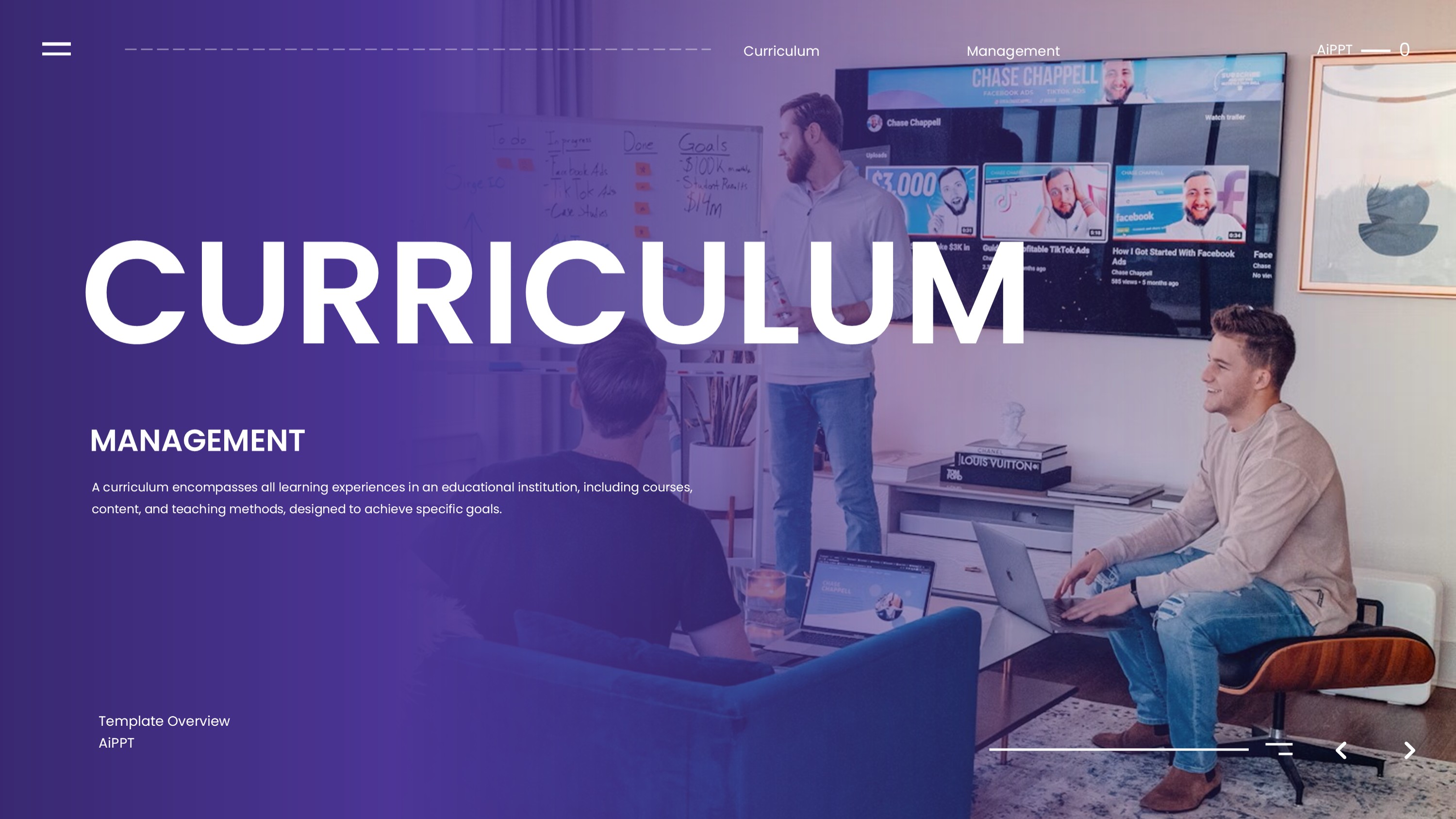 Free Purple Minimalist Curriculum Management PPT Template - AiPPT