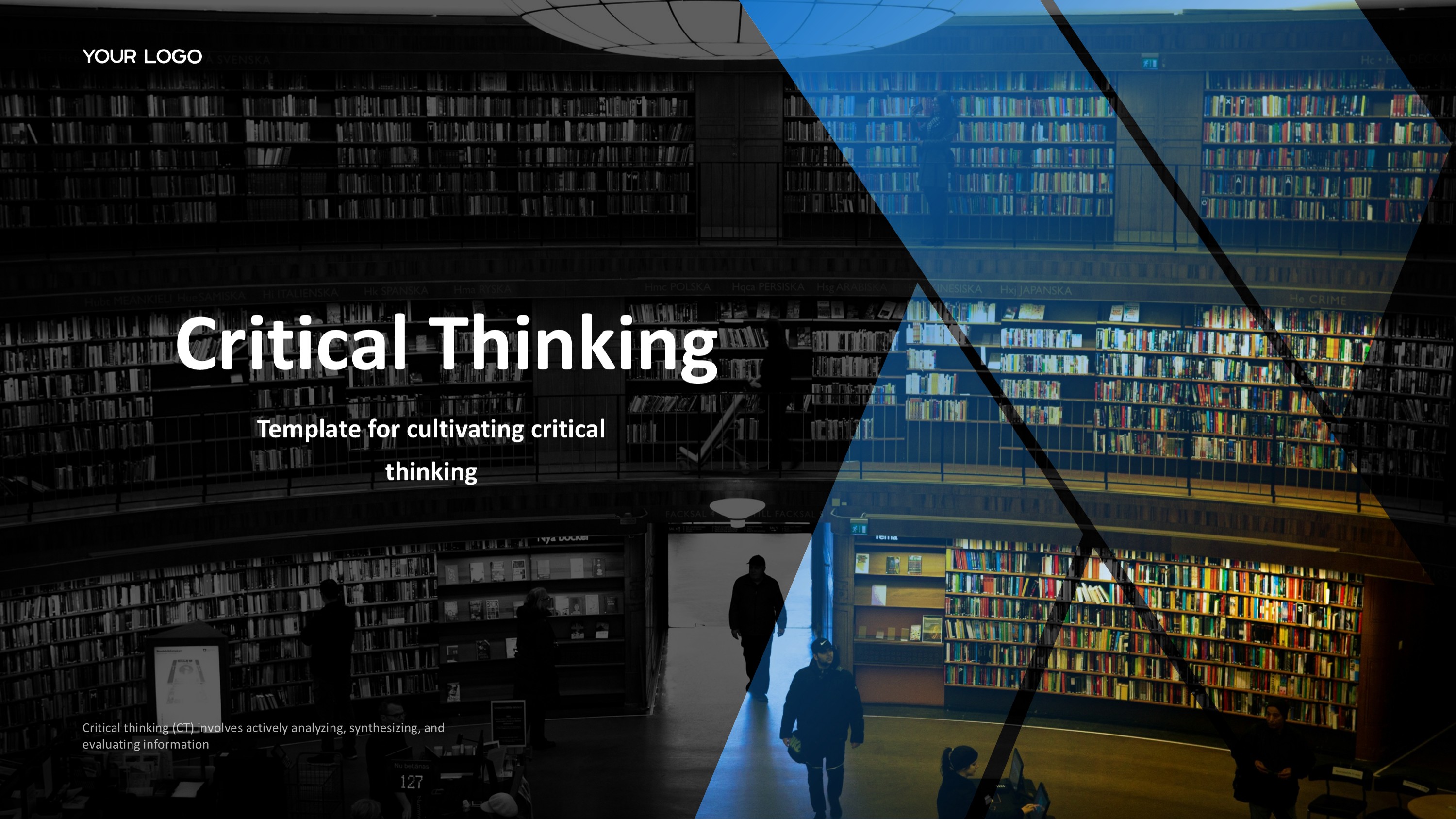 Free Blue Sleek Critical Thinking PPT Template for Students - AiPPT