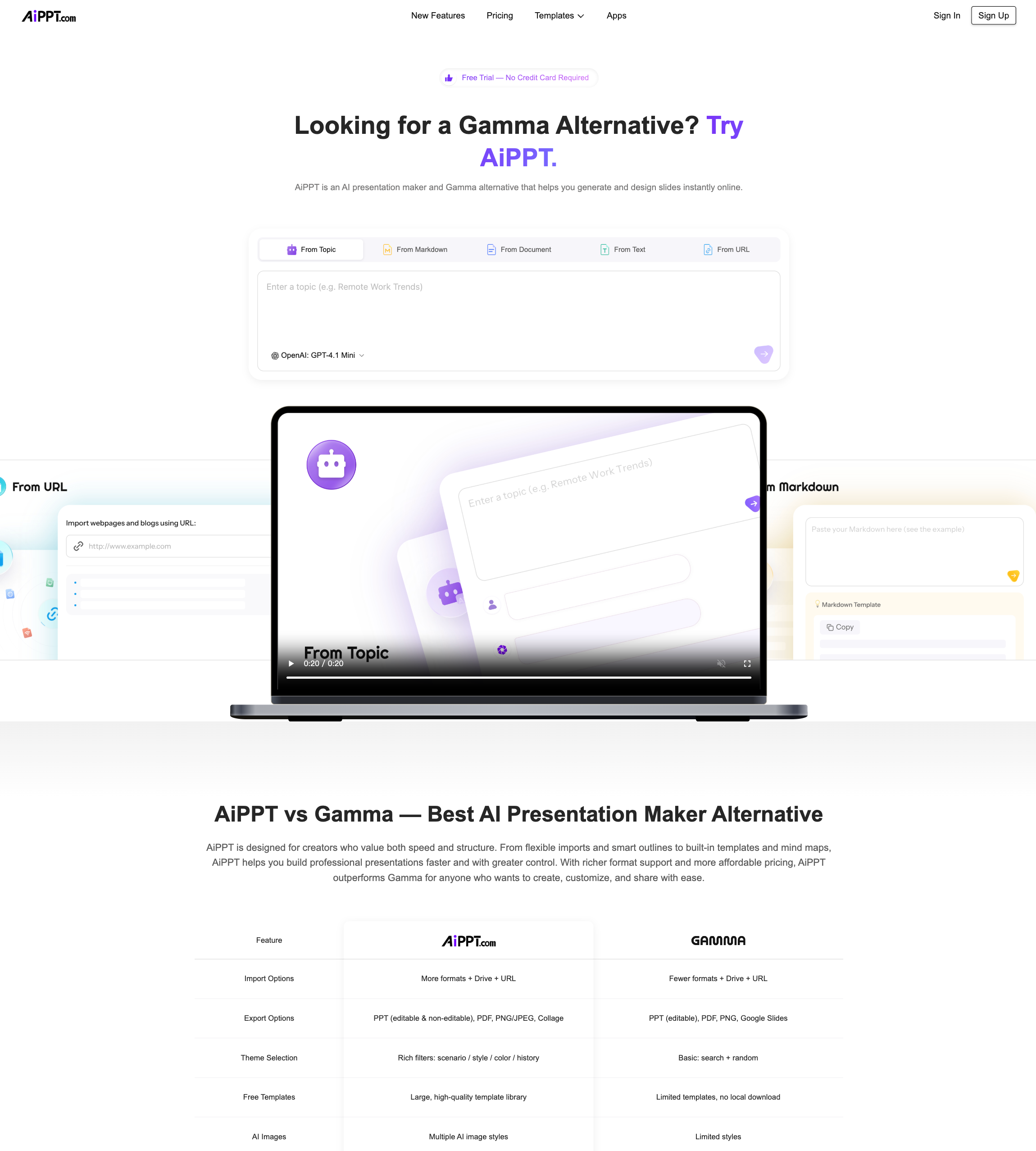 AiPPT vs Gamma — Best AI Presentation Maker Alternative