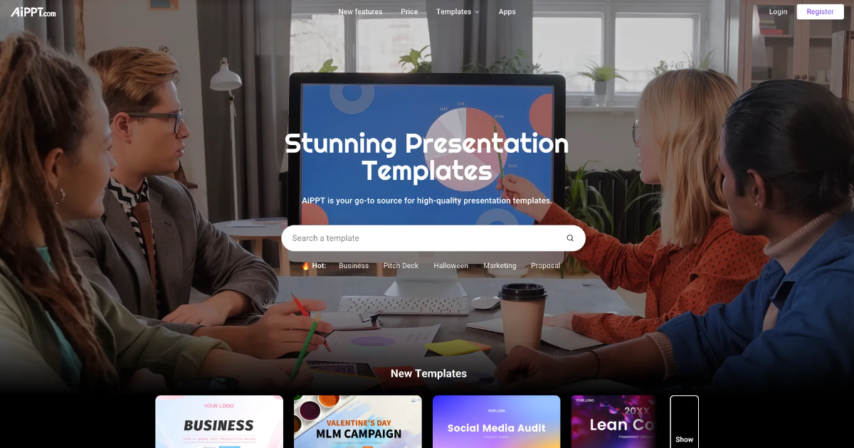 Template PowerPoint Biru Gratis & Tema Google Slides - AiPPT