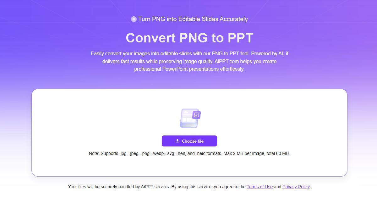 Free Online Tool to Convert PNG to PPT with AI - AiPPT